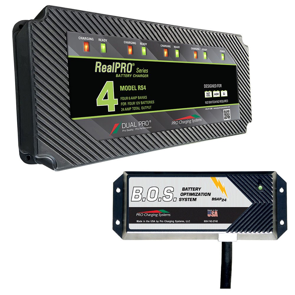 Dual Pro RS4 4 Bank Battery Charger w/2 Bank B.O.S. - BLDMarine