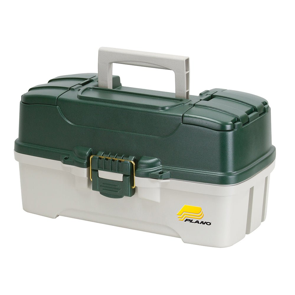 Plano 3-Tray Tackle Box w/Duel Top Access - Dark Green Metallic/Off ...