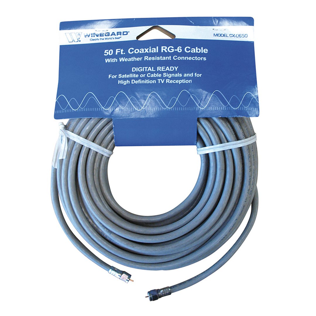 COAX RG6U 50' CONN B/E