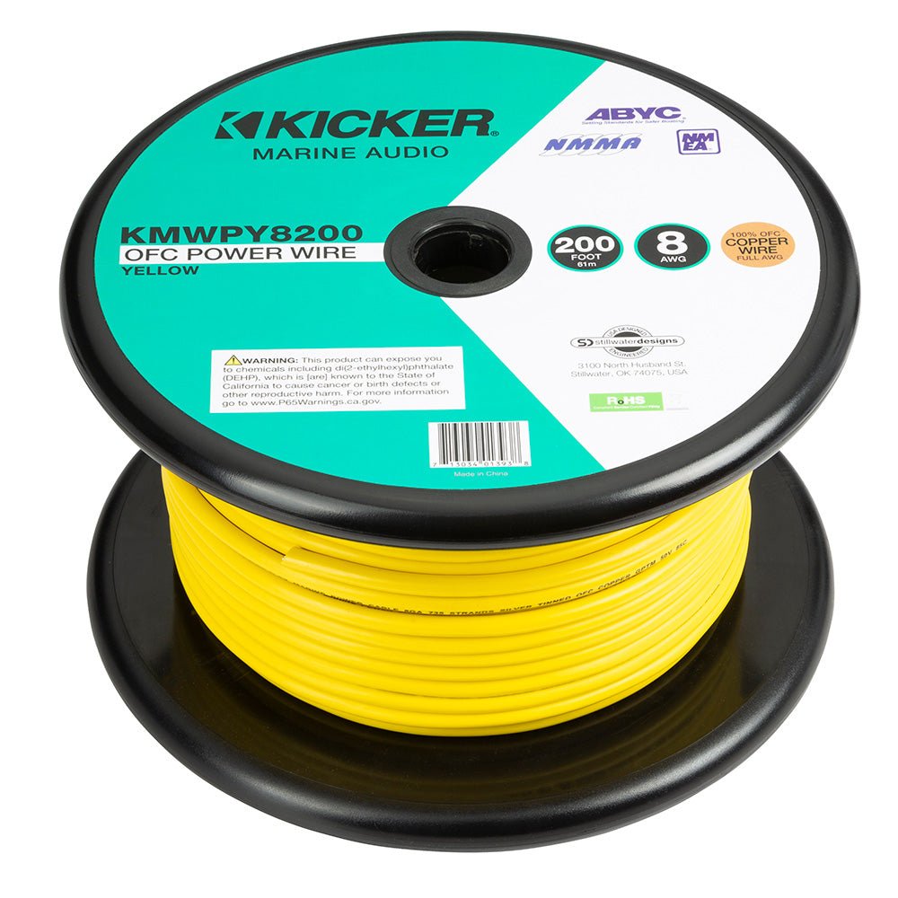 KICKER KMWPY8200 200' 8AWG Power Wire - Yellow* - BLDMarine