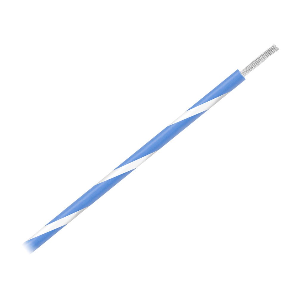 Pacer 16 AWG Gauge Striped Marine Wire 500' Spool - Blue w/White Stripe ...