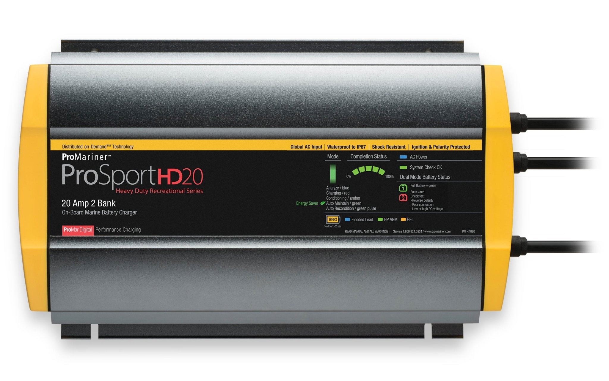 Promariner Prosport Hd 20 Gen4 20 Amp Battery Charger 12/24v 2 Bank 12